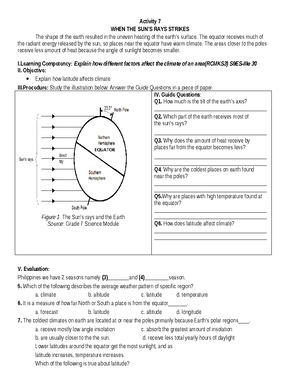 2019-20 act - FACTORS AFFECTING CLIMATE - - Studocu