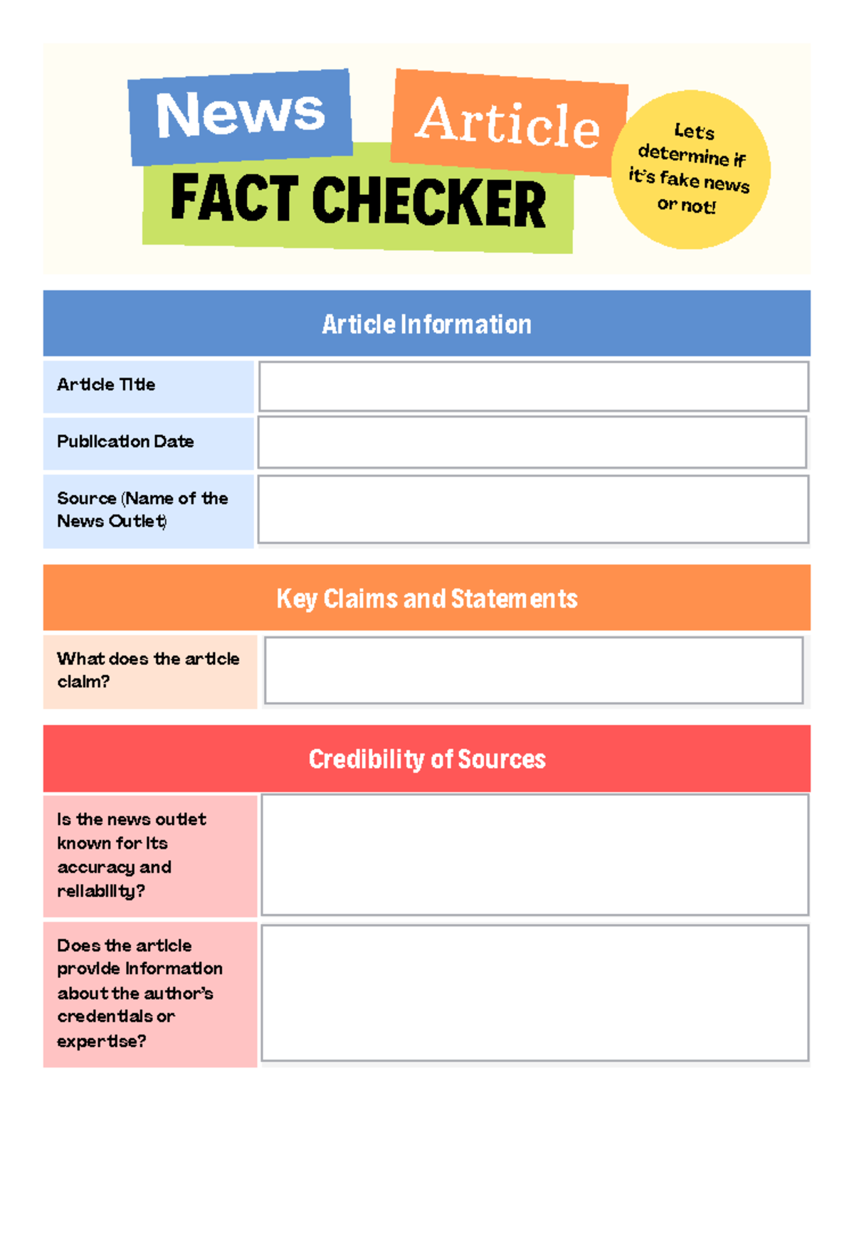 Work - idk - FACT CHECKER News Article Let's determine if it’s fake ...
