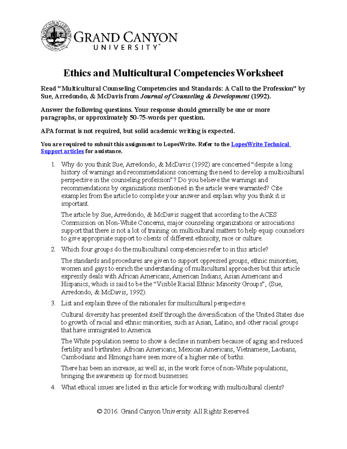BHS-320.R - Ethics and Multicultural Essay - Ethics and Multicultural ...