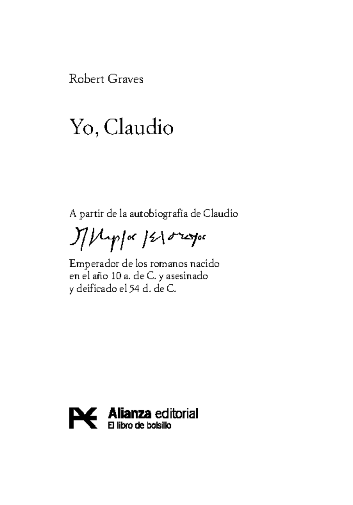 Yo Claudio Robert Graves pdf - Robert Graves Yo, Claudio A partir de la ...