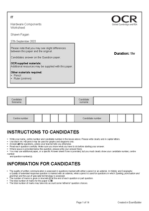 BTEC IT Revision Booklet Sep 20 converted 2 - BTEC IT Unit 2 - Creating ...