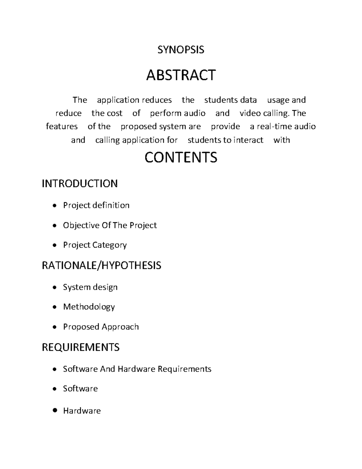 Synopsis - GOOD - SYNOPSIS ABSTRACT The application reduces the ...