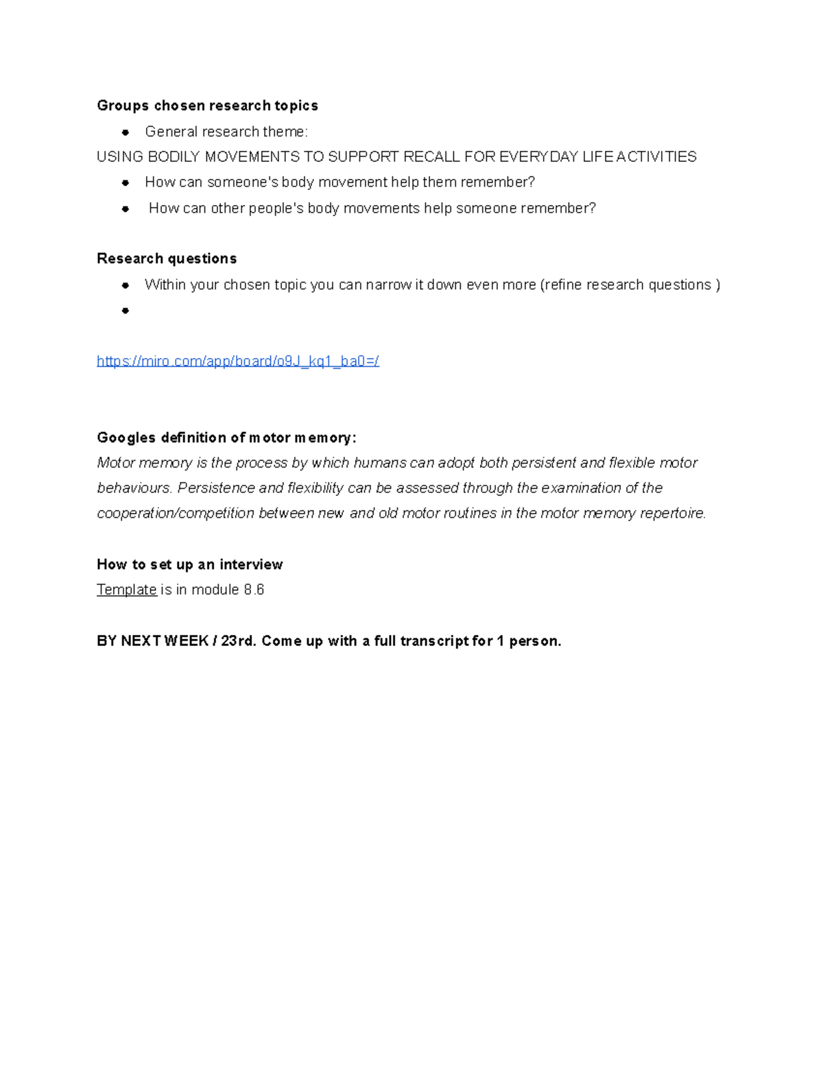 Participant 3 Interview Transcript - Groups chosen research topics ...