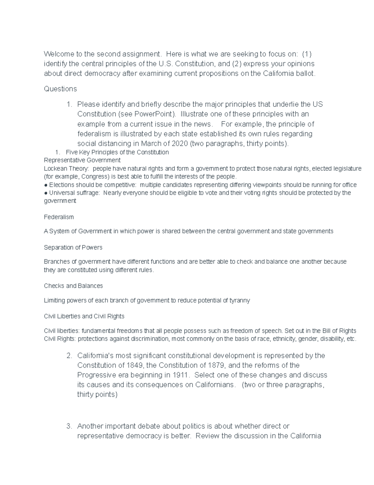 Poli Sci Assignment 2 - Political Science 150 - Welcome to the second ...