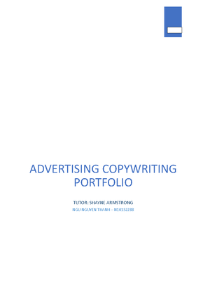 Creative assignment 2 main - Advertising Copywriting Portfolio ...