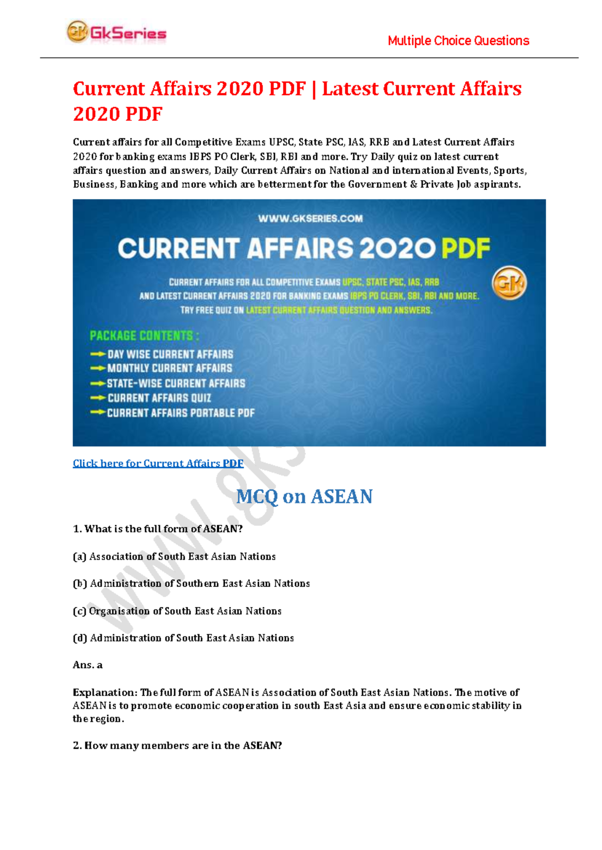 Asean Reviewer #1 - Current Affairs 2020 PDF | Latest Current Affairs ...