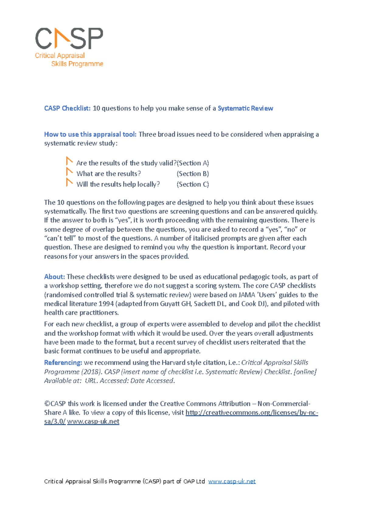 Basnet manita 1135726 pub701 task2 doc - CASP Checklist: 10 questions to help you make sense of ...