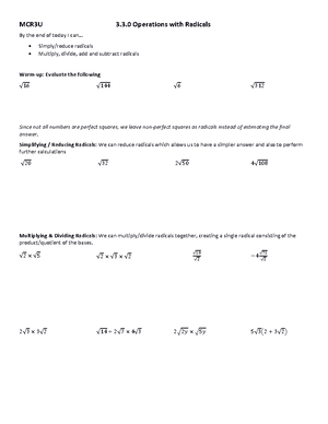 Mathematics - Grade: 11 - High School - Canada - Studocu