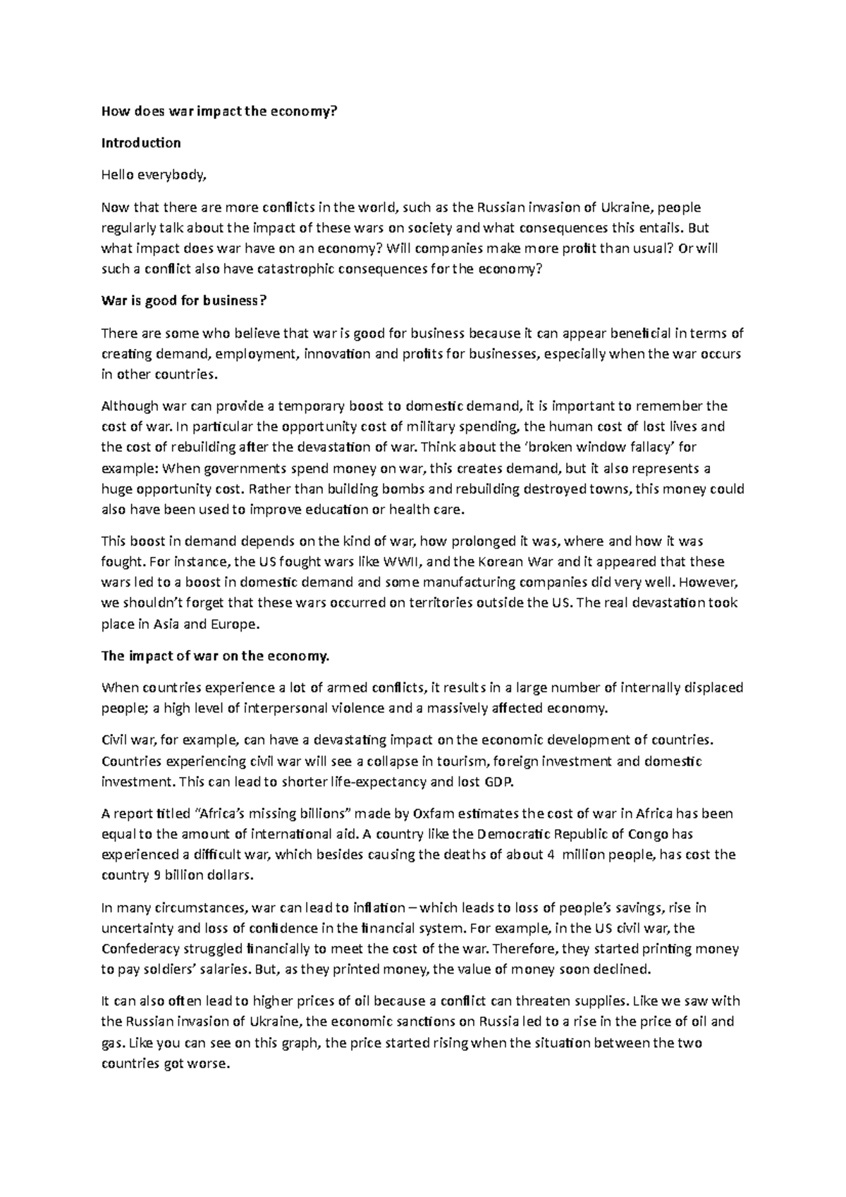 How does war impact the economy - How does war impact the economy ...