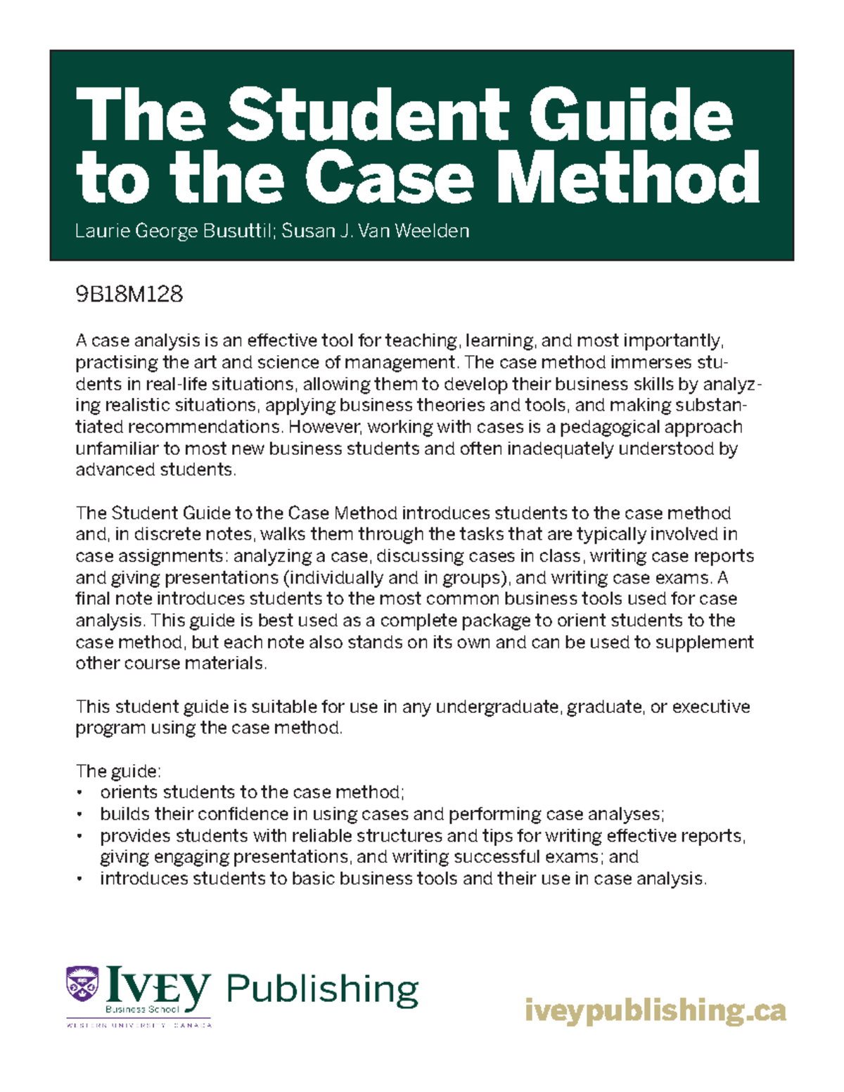 2022 The Student Guide to the Case Method - The Student Guide to the ...