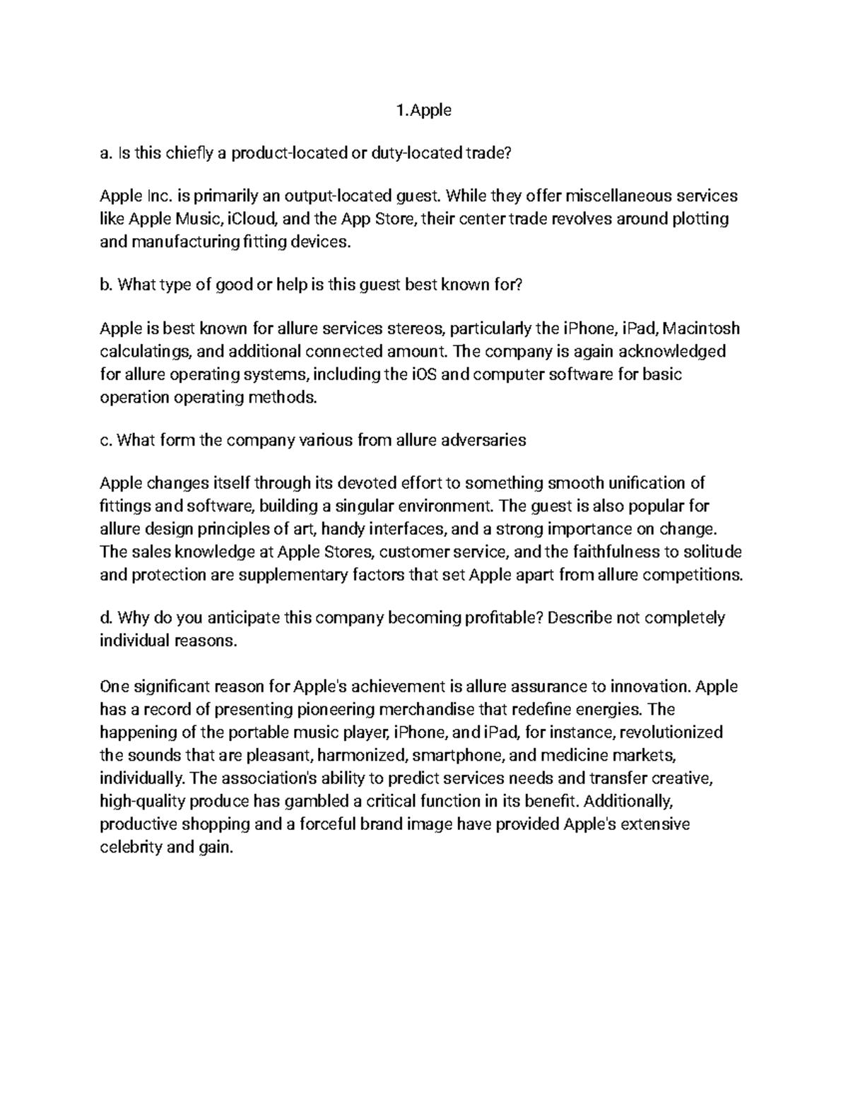 introduction to business assignment: economics - 1 a. Is this chiefly a ...