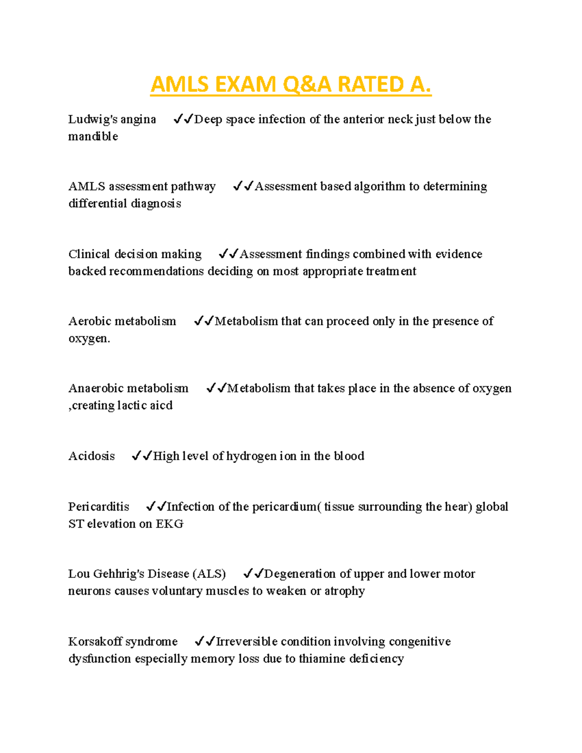 AMLS 9 - latest guide - AMLS EXAM Q&A RATED A. Ludwig's angina Deep ...