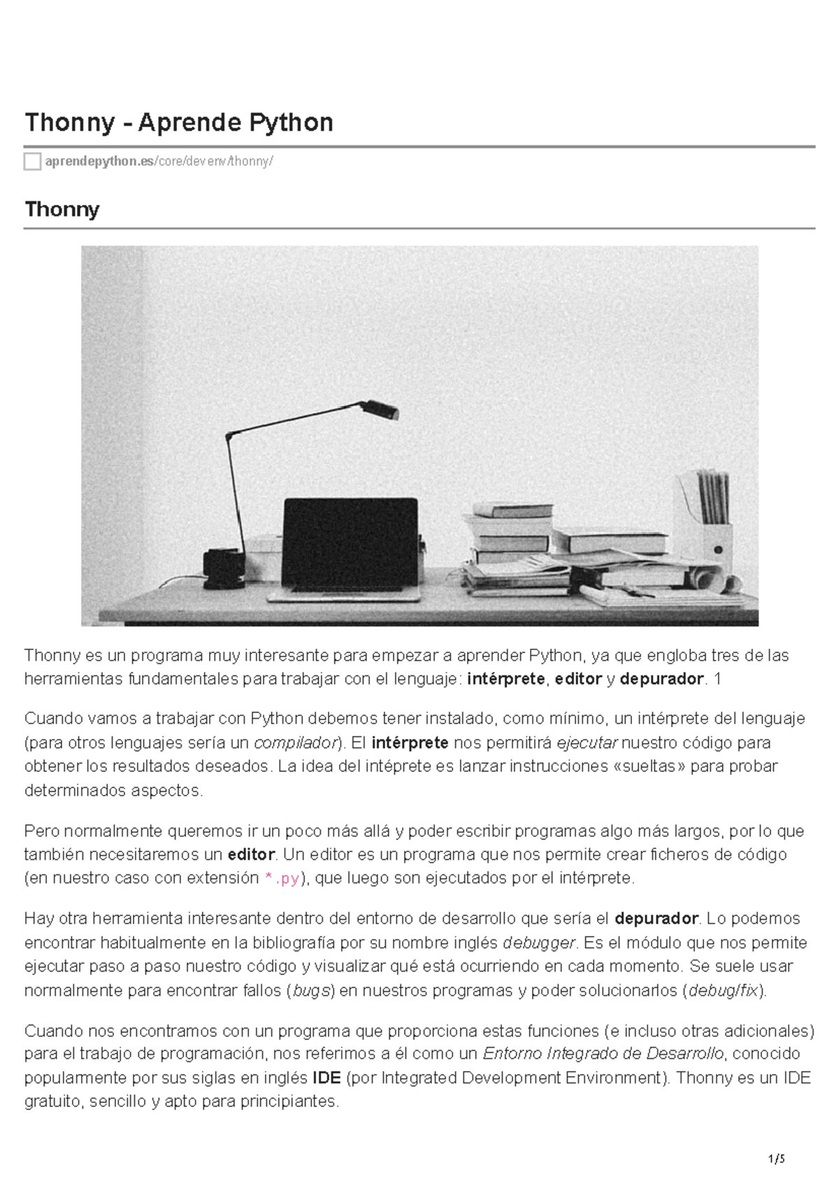 Aprende Python con Thonny - Thonny - Aprende Python aprendepython/core/devenv/thonny/ Thonny ...