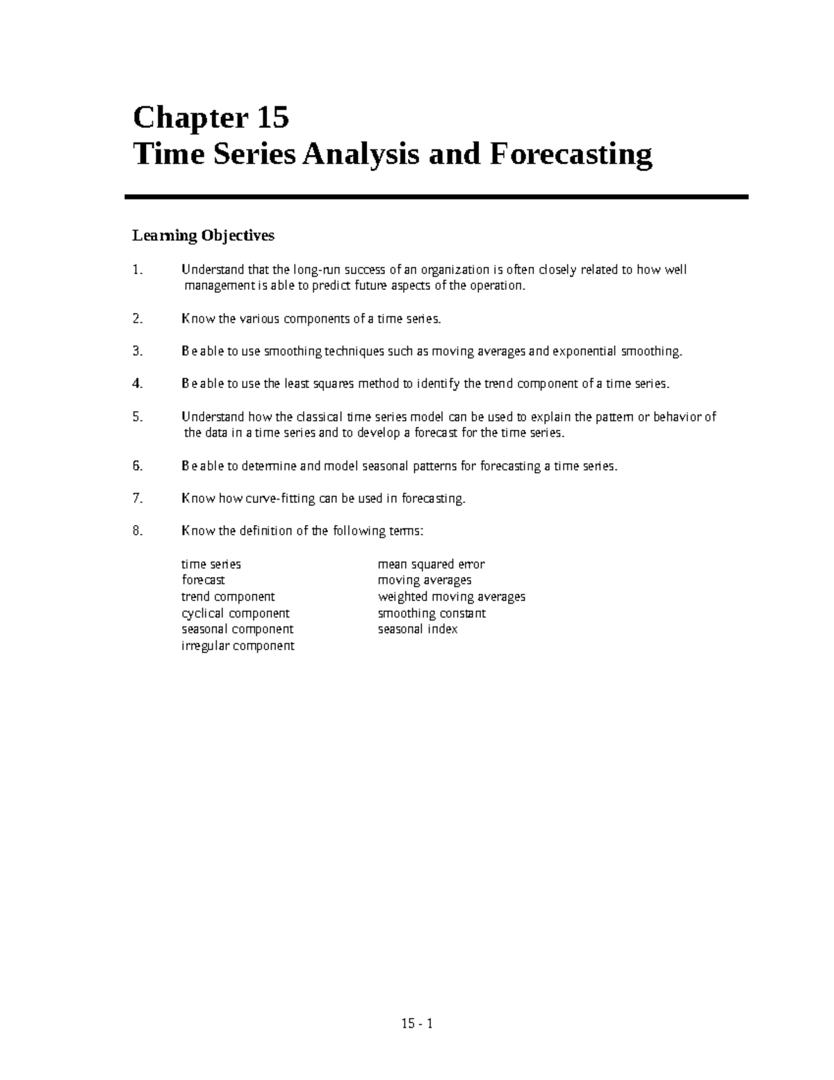Ch6-Forecasting Solutions - Chapter 15 Time Series Analysis and ...