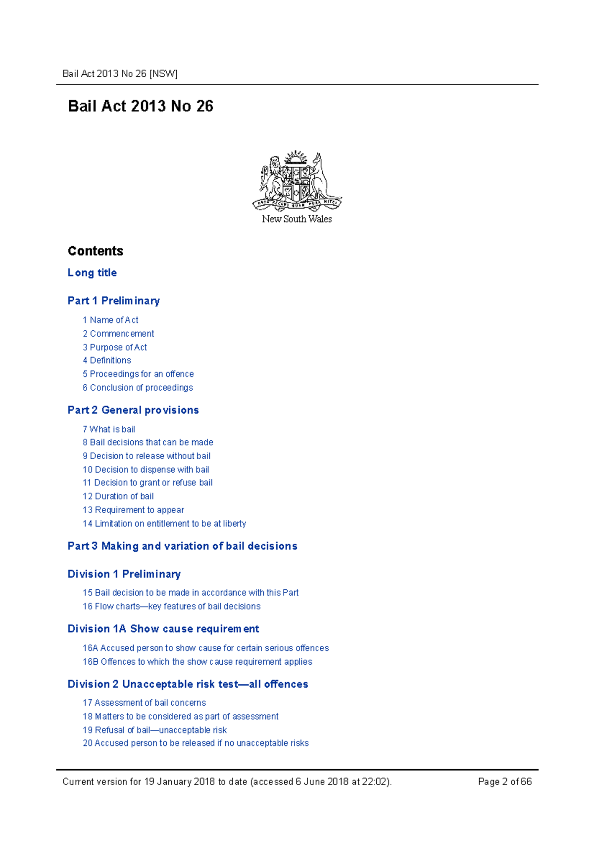 Bail Act Bail Act 2013 No 26 Bail Act 2013 No 26 New South Wales