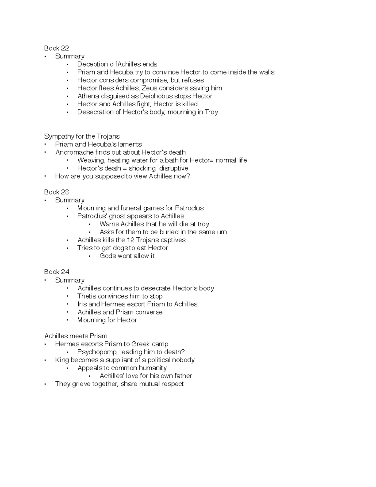 The Iliad Books 22, 23, 24 - Book 22 • Summary • Deception o fAchilles ...