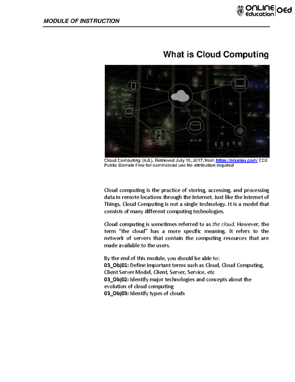 W3 -Module-What is Cloud Computing (Ca T) - MODULE OF INSTRUCTION What ...