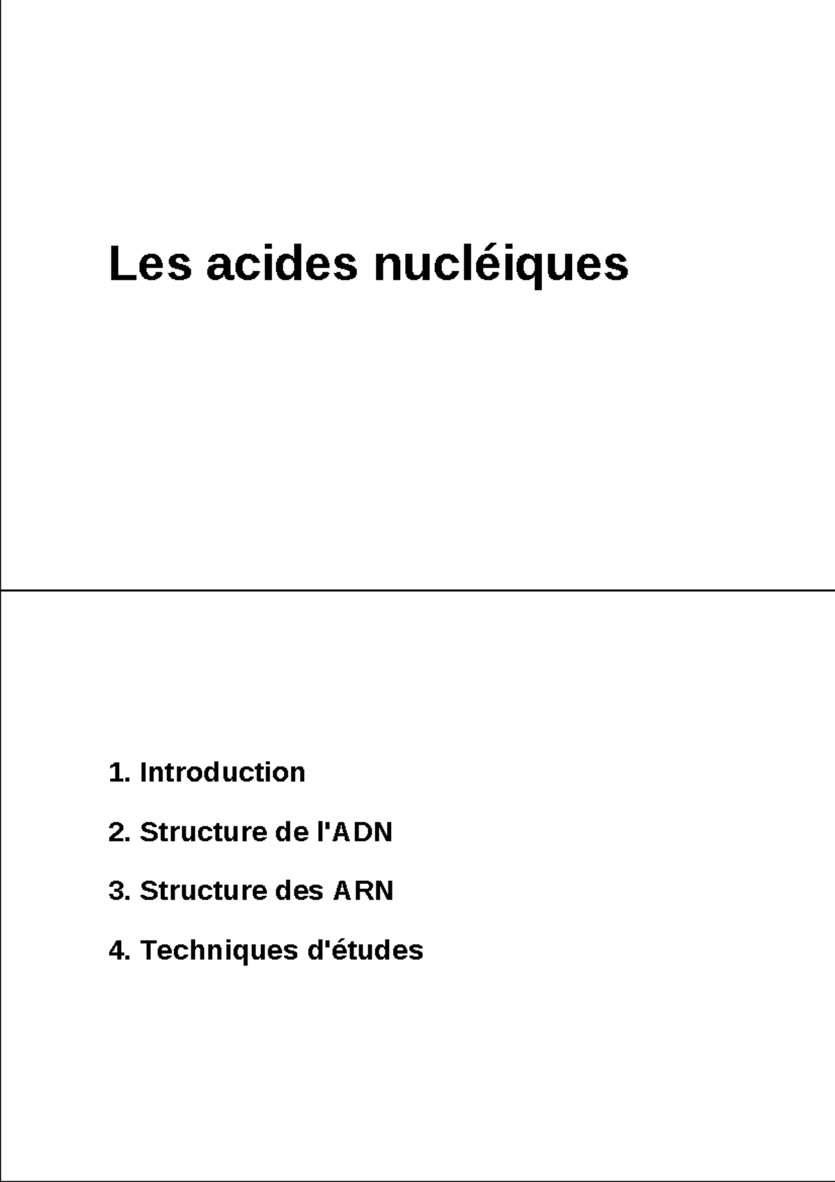 Acides Nucleiques - COURS - Les acides nucléiques 1. Introduction 2 ...