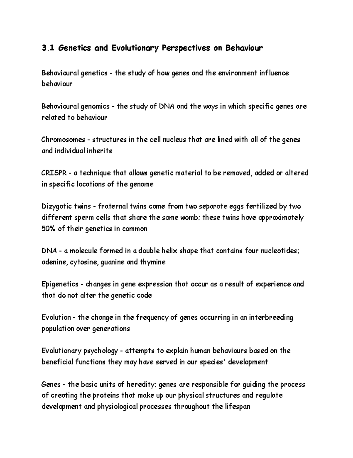 Psych 1000 Week 2 Unit 3 - Notes based on the textbook learning for ...