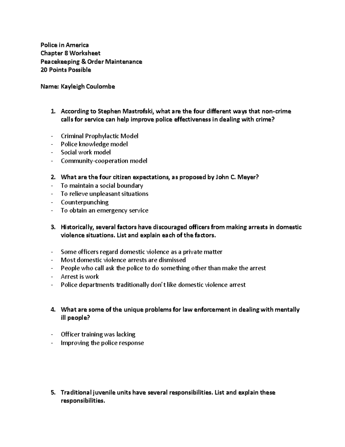PIA Chapter 8 Worksheet - Police in America Chapter 8 Worksheet ...