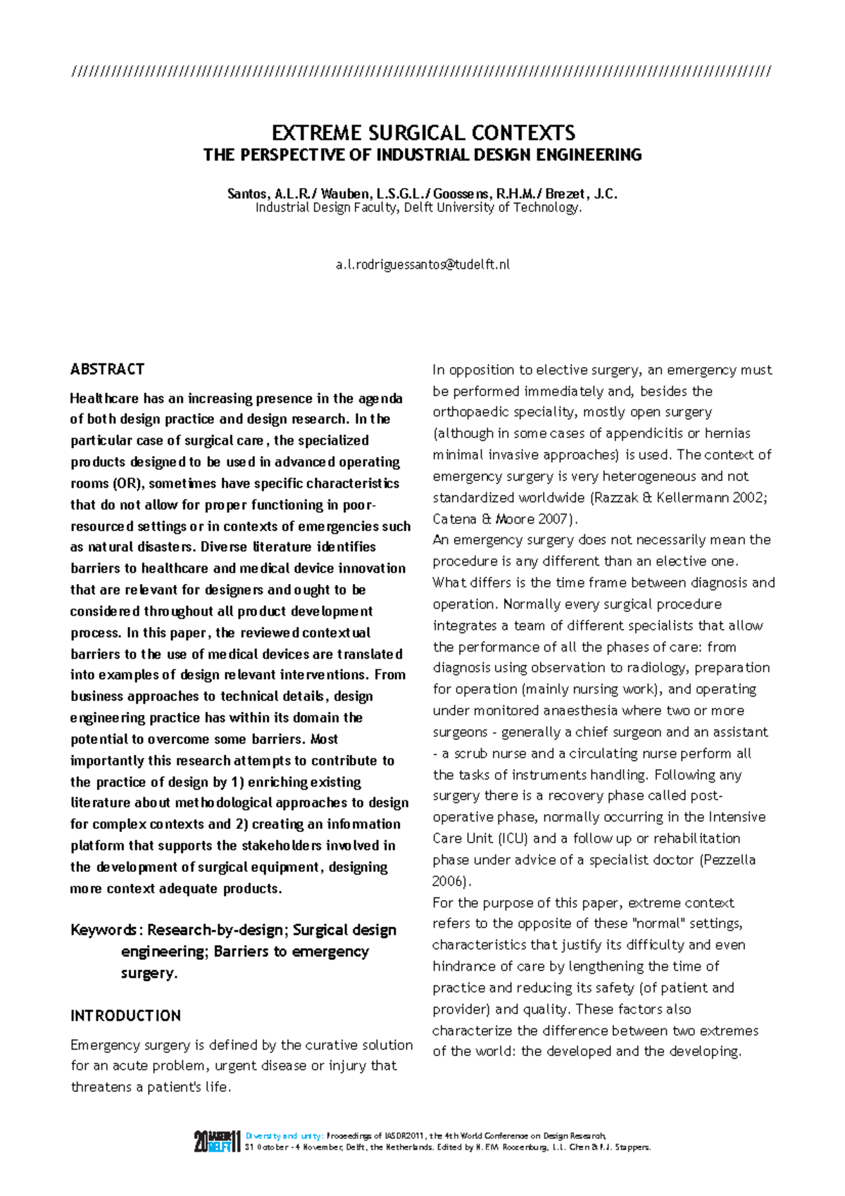 The Perspective of Industrial Design Engineering - EXTREME SURGICAL ...