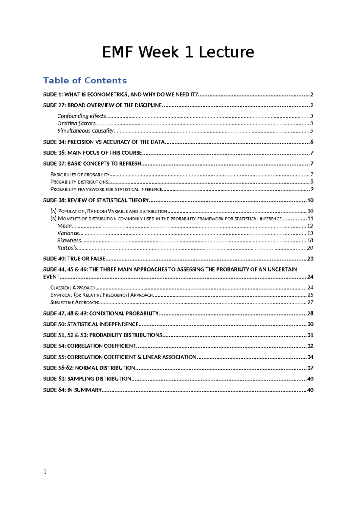 EMF Week 1 Lecture (Lecture Slides & Internet) - EMF Week 1 Lecture SLIDE 1: WHAT IS ...