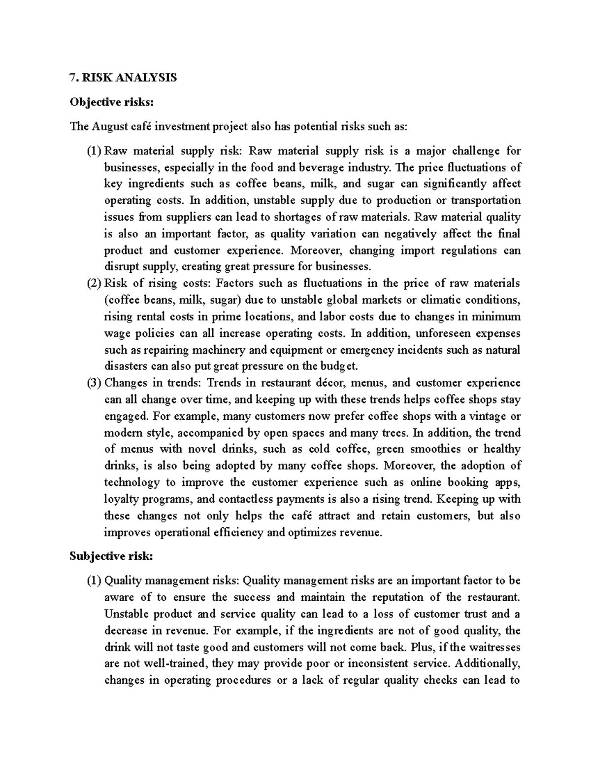 P7 - Thẩm định dự án đầu tư trắc nghiệm - 7. RISK ANALYSIS Objective ...