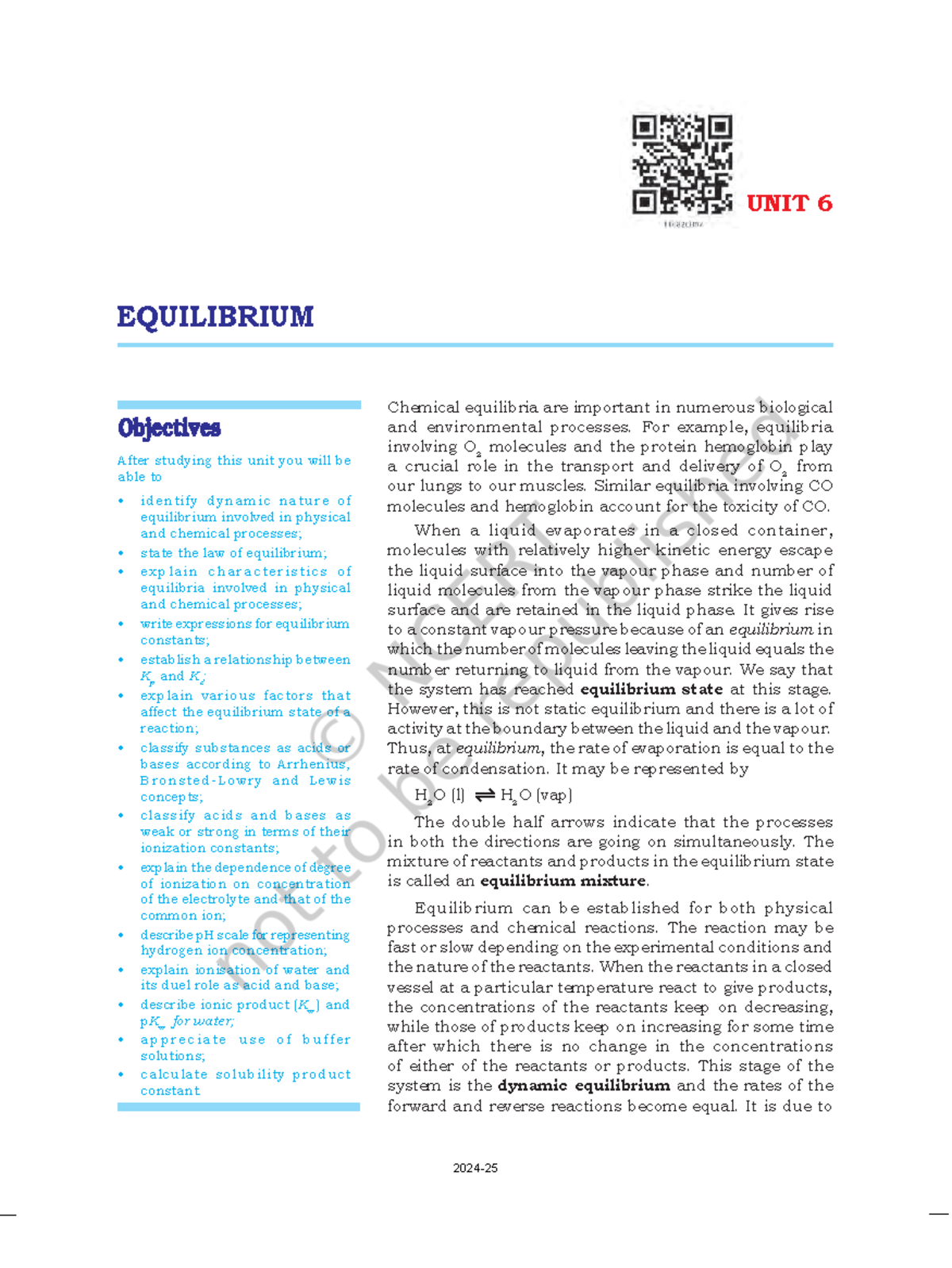Kech106 - Unit 6 EqUilibriUm Chemical equilibria are important in numerous biological and - Studocu