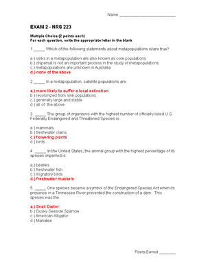 Biochem Old Final Exam Answers CHEM 3813 - CHEM 3813, Elements of ...