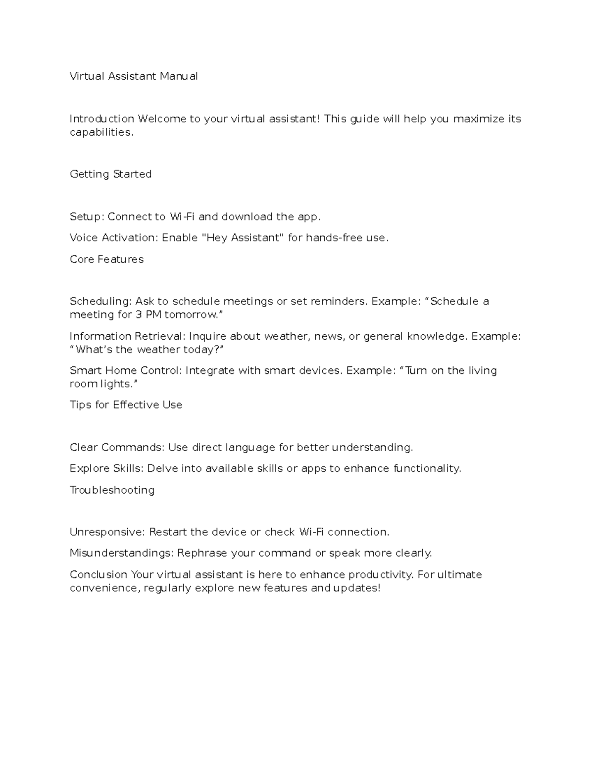 Virtual - GUIDE - Virtual Assistant Manual Introduction Welcome to your ...