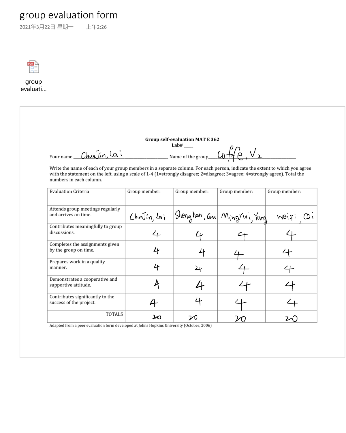 Group evaluation form-3 - Hecol211 - group evaluati... group evaluation ...