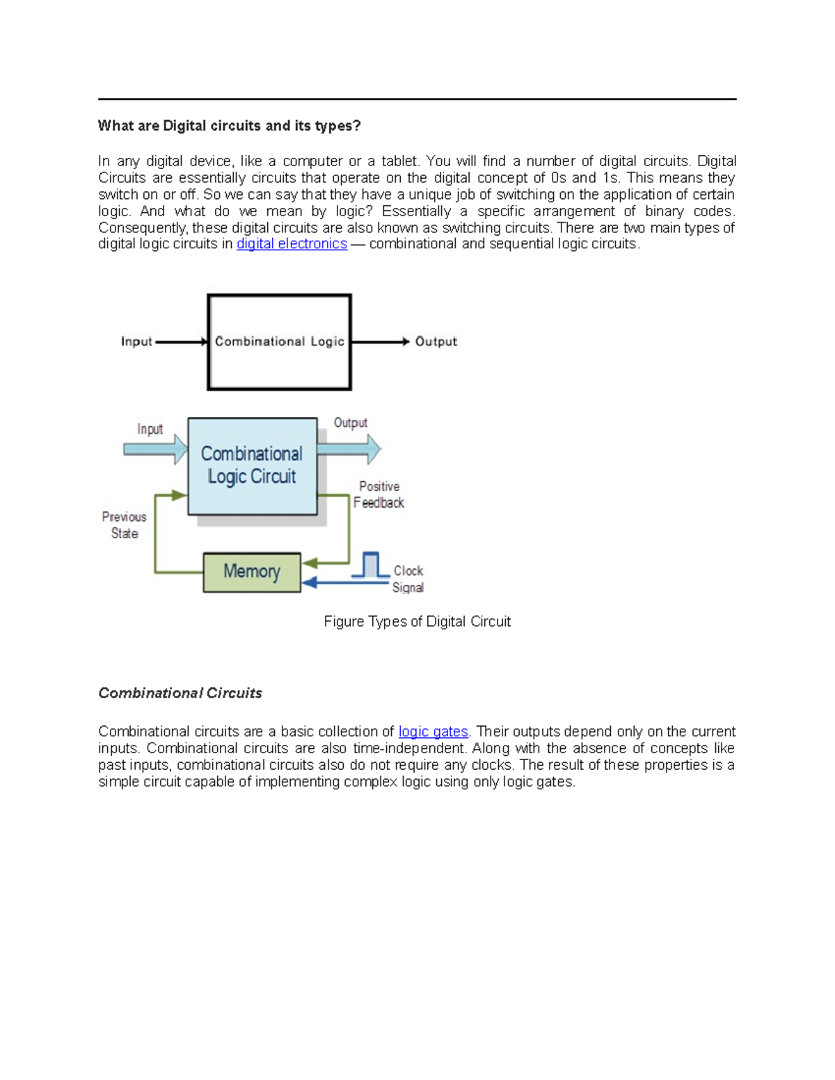 Chapter 2.1 - notes of word document - What are Digital circuits and ...