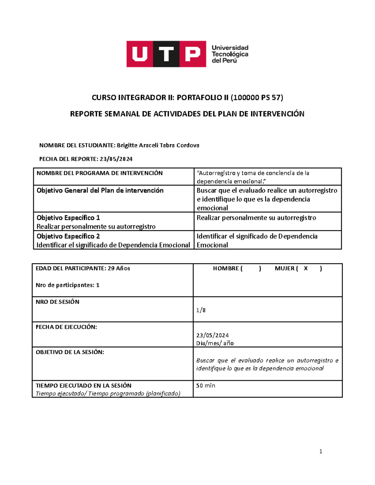 Reporte semanal de portafolio - CURSO INTEGRADOR II: PORTAFOLIO II ...