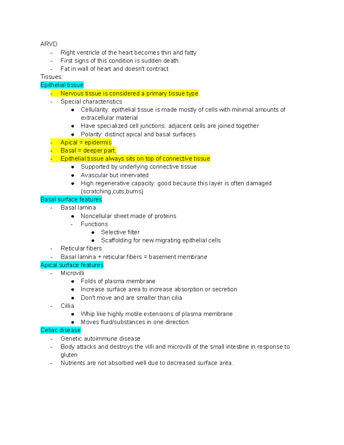 Anatomy test 1 day 2 - In depth on epithelial tissue and its different ...