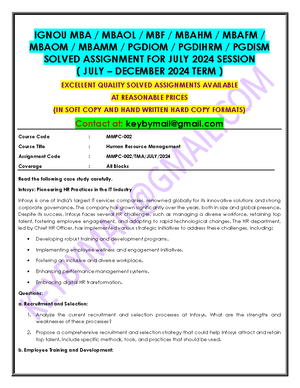 Human Resource Management - MMPC-002 - IGNOU - Studocu