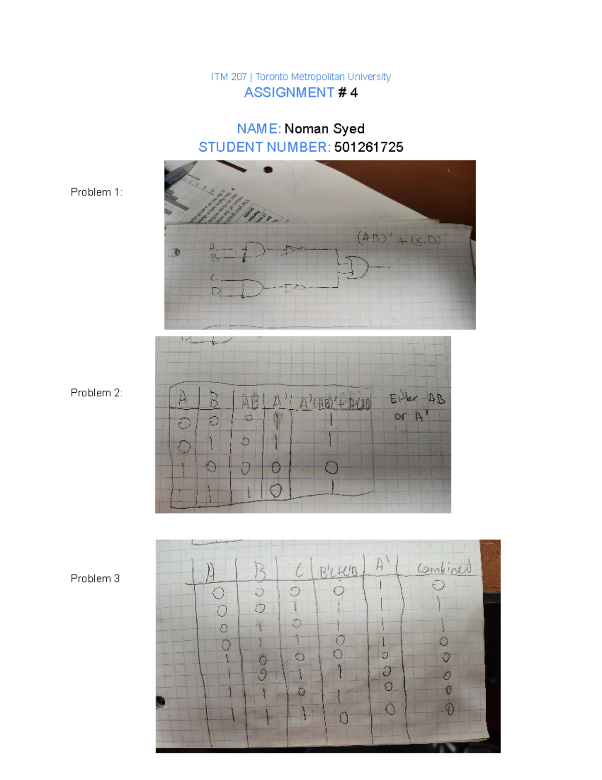 itm assignment for raptor - ITM 207 | Toronto Metropolitan University ASSIGNMENT # 4 NAME: Noman ...