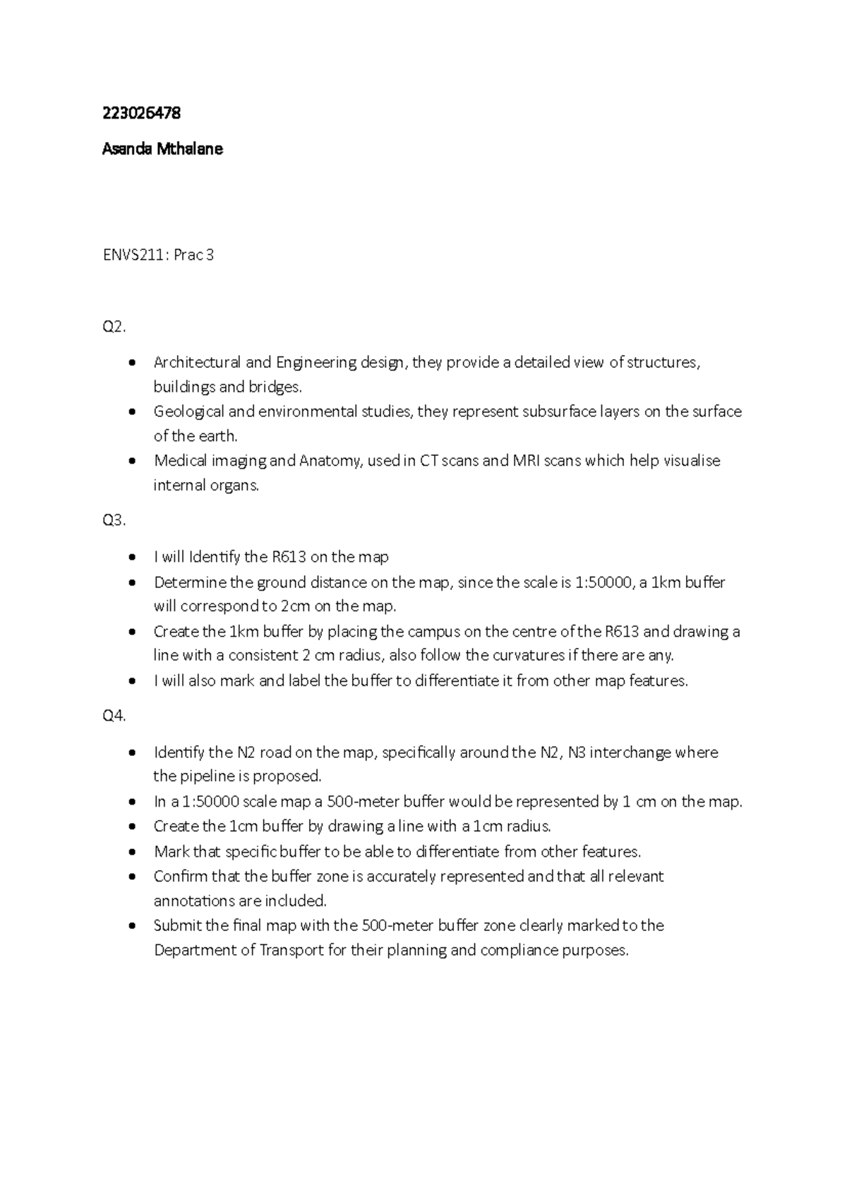 ENVS211, prac 3 - practical 3 solutions - 223026478 Asanda Mthalane ENVS211: Prac 3 Q2. - - Studocu