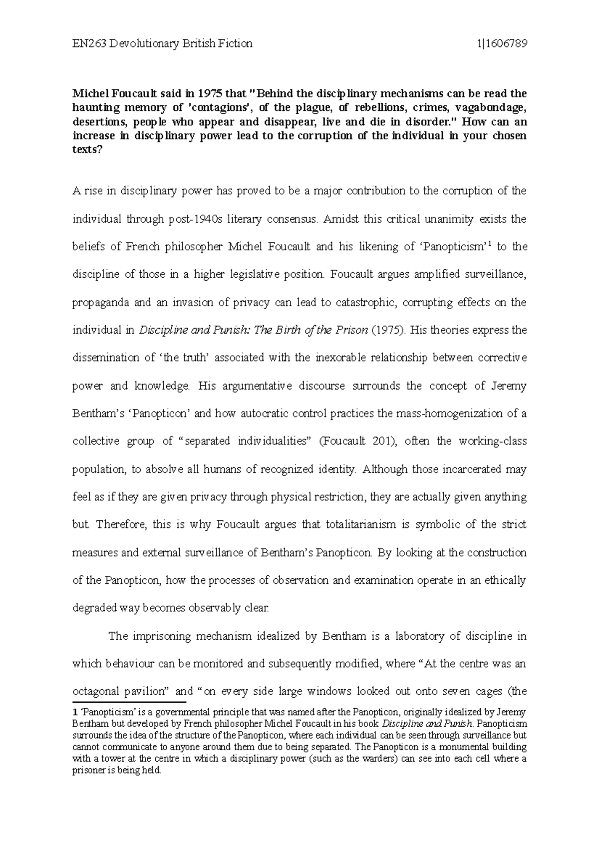 Devolutionary 5000 essay - EN263 Devolutionary British Fiction 1 ...