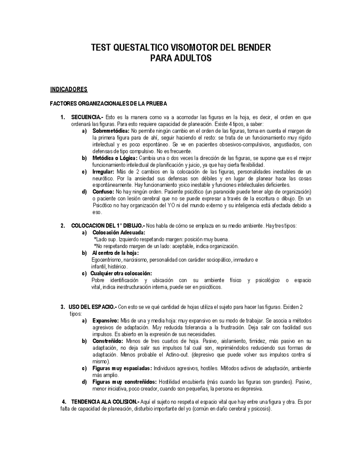 Test Bender para adultos - TEST QUESTALTICO VISOMOTOR DEL BENDER PARA ...