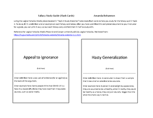 Fallacies Study Guide - notes - Fallacies Study Guide Using the Logical ...