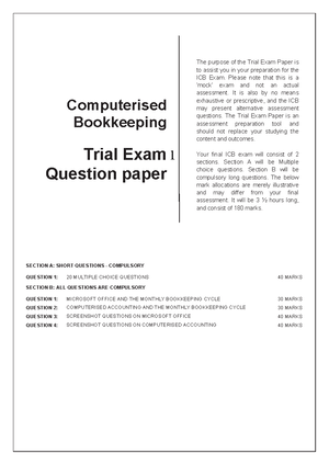 62478 - Past assessment - Computerised Bookkeeping (CPBK) FINAL EXAM ...