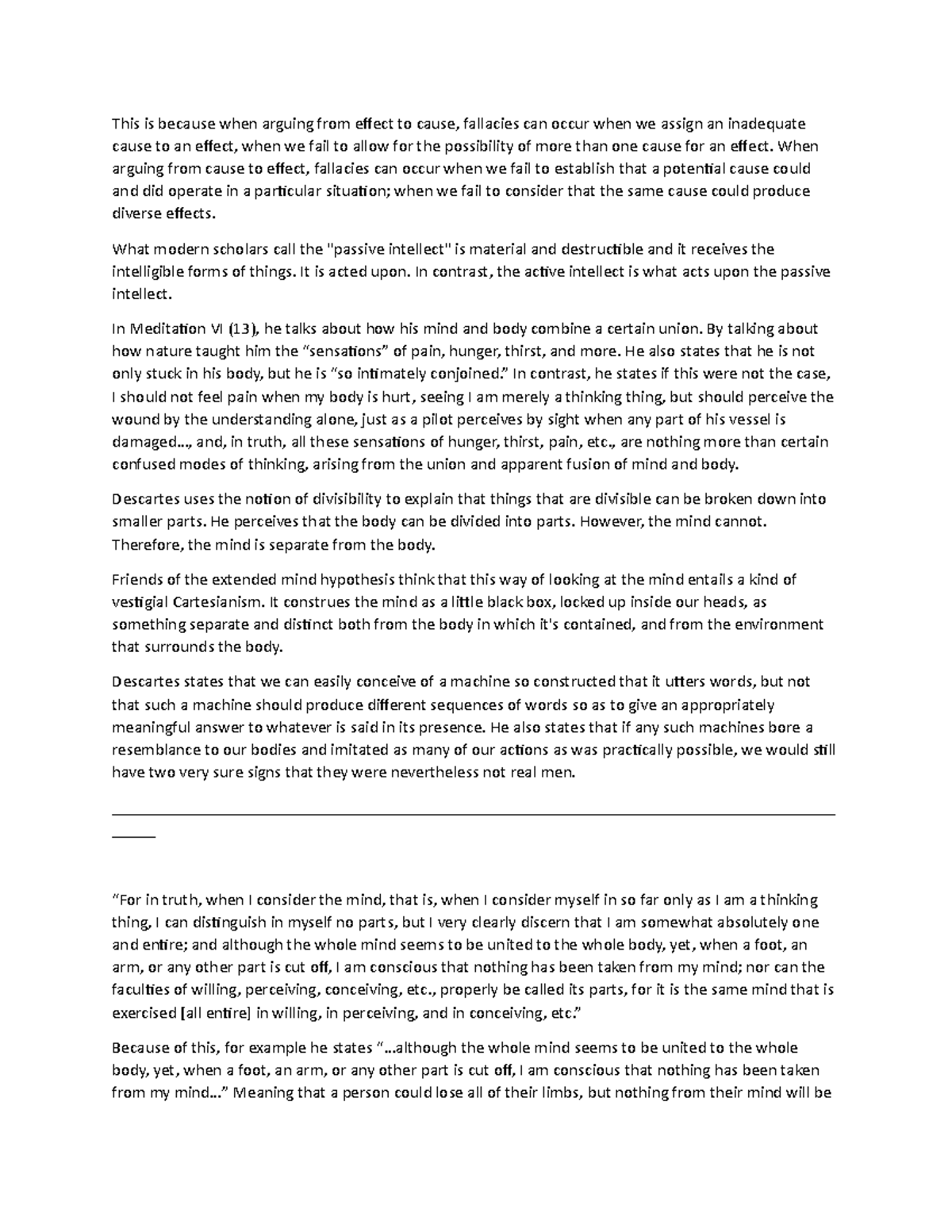 Personal Identity Part 3 - This is because when arguing from effect to ...