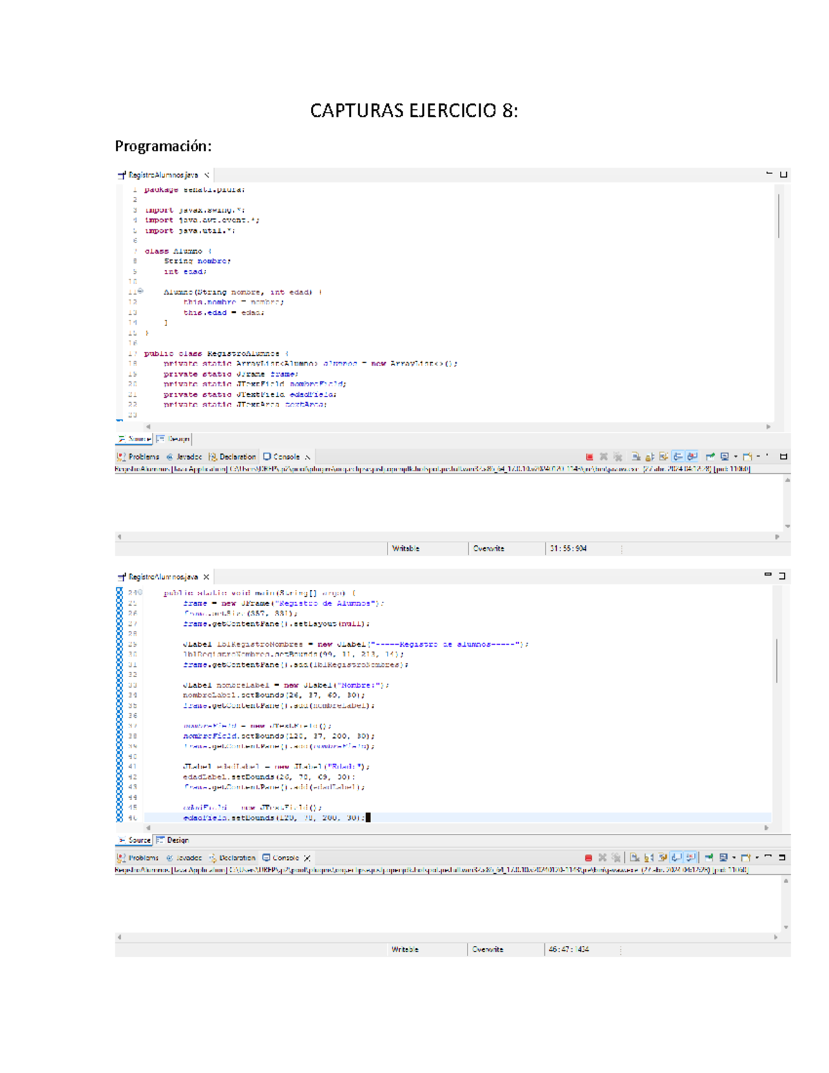 Capturas Ejercicio 8 - Espero sirva - Desarrollo de software - CAPTURAS EJERCICIO 8 ...