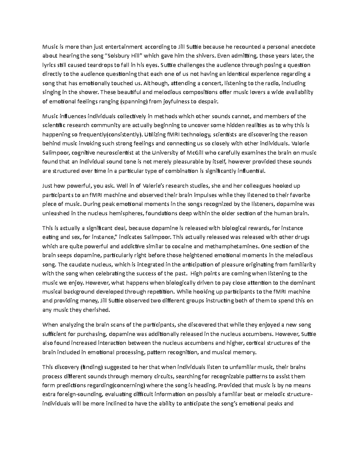 English 100 Essay 1 - The toast is demonstrated when eating and ...