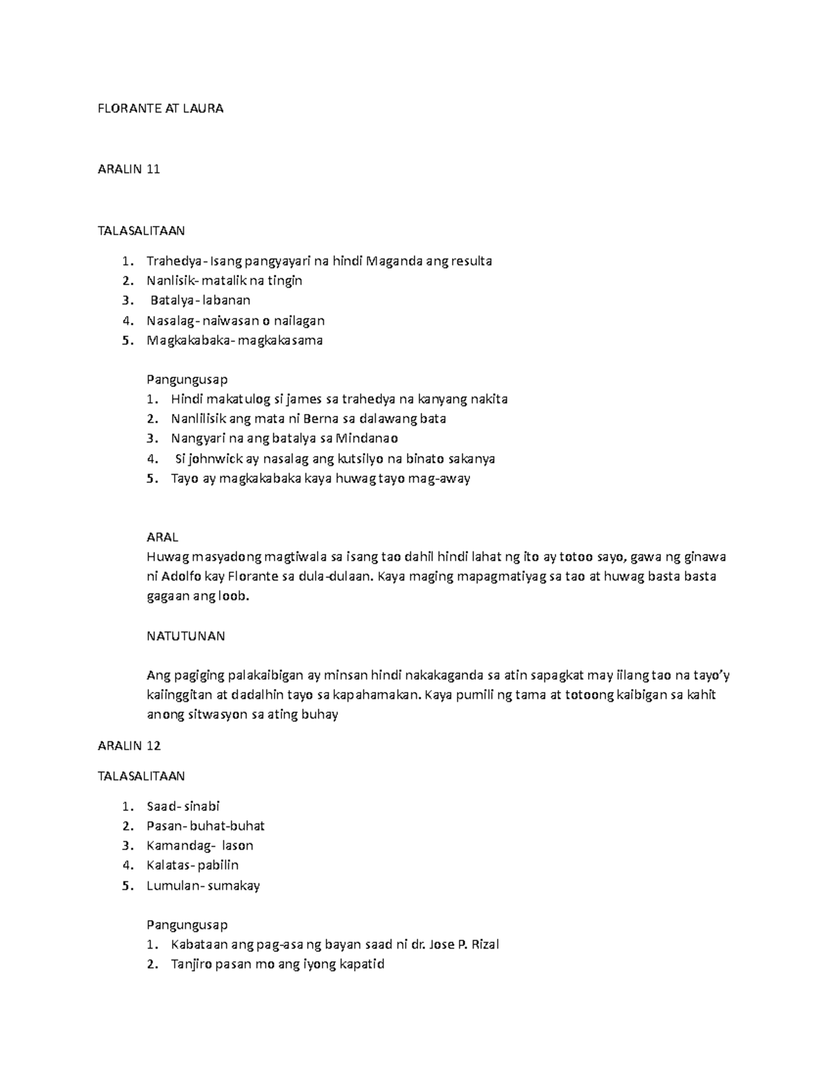 James 11-25 - It is helpful - FLORANTE AT LAURA ARALIN 11 TALASALITAAN ...