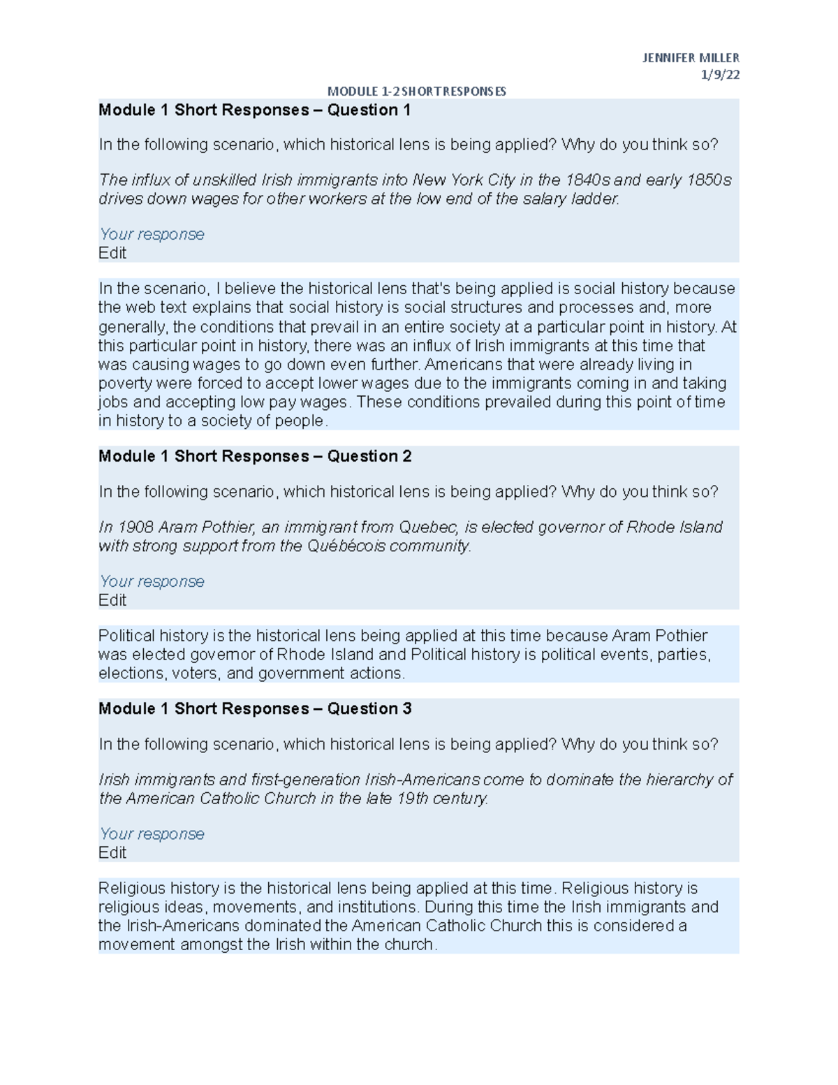 Miller. J- Module 1-2 Short Responses - JENNIFER MILLER 1/9/ MODULE 1-2 ...
