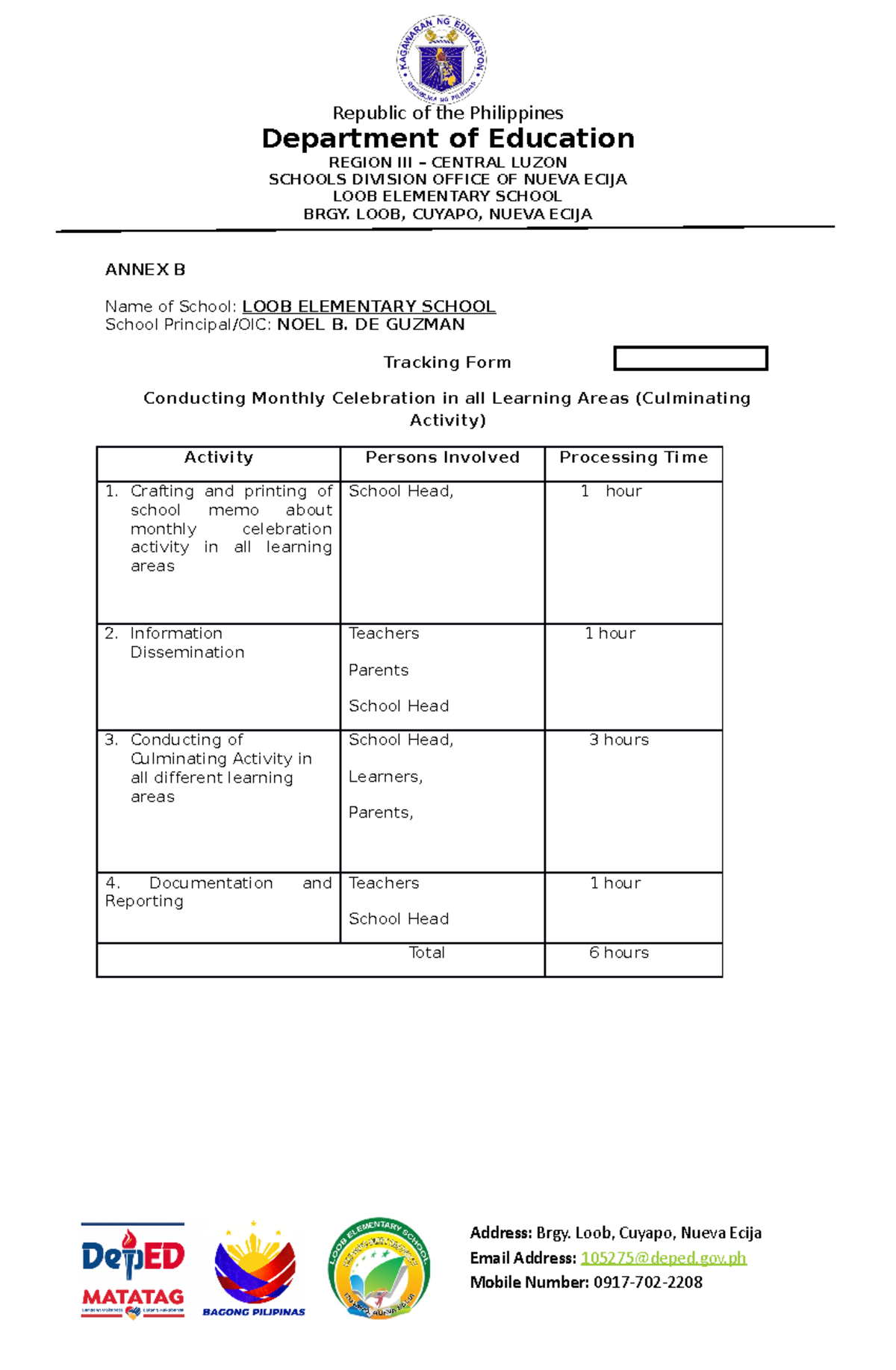 Annex B 29 - REFERENCE MATERIALS FOR M&E - Republic of the Philippines ...