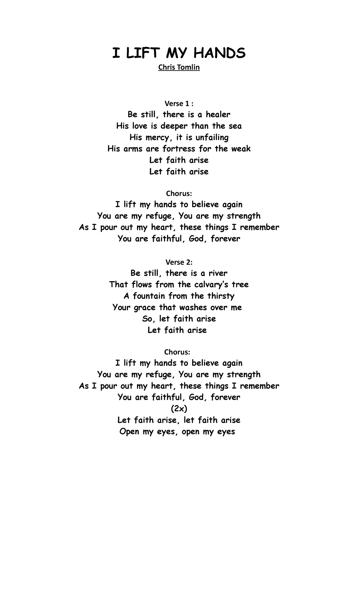 I LIFT MY Hands - Praise and worship song - I LIFT MY HANDS Chris ...