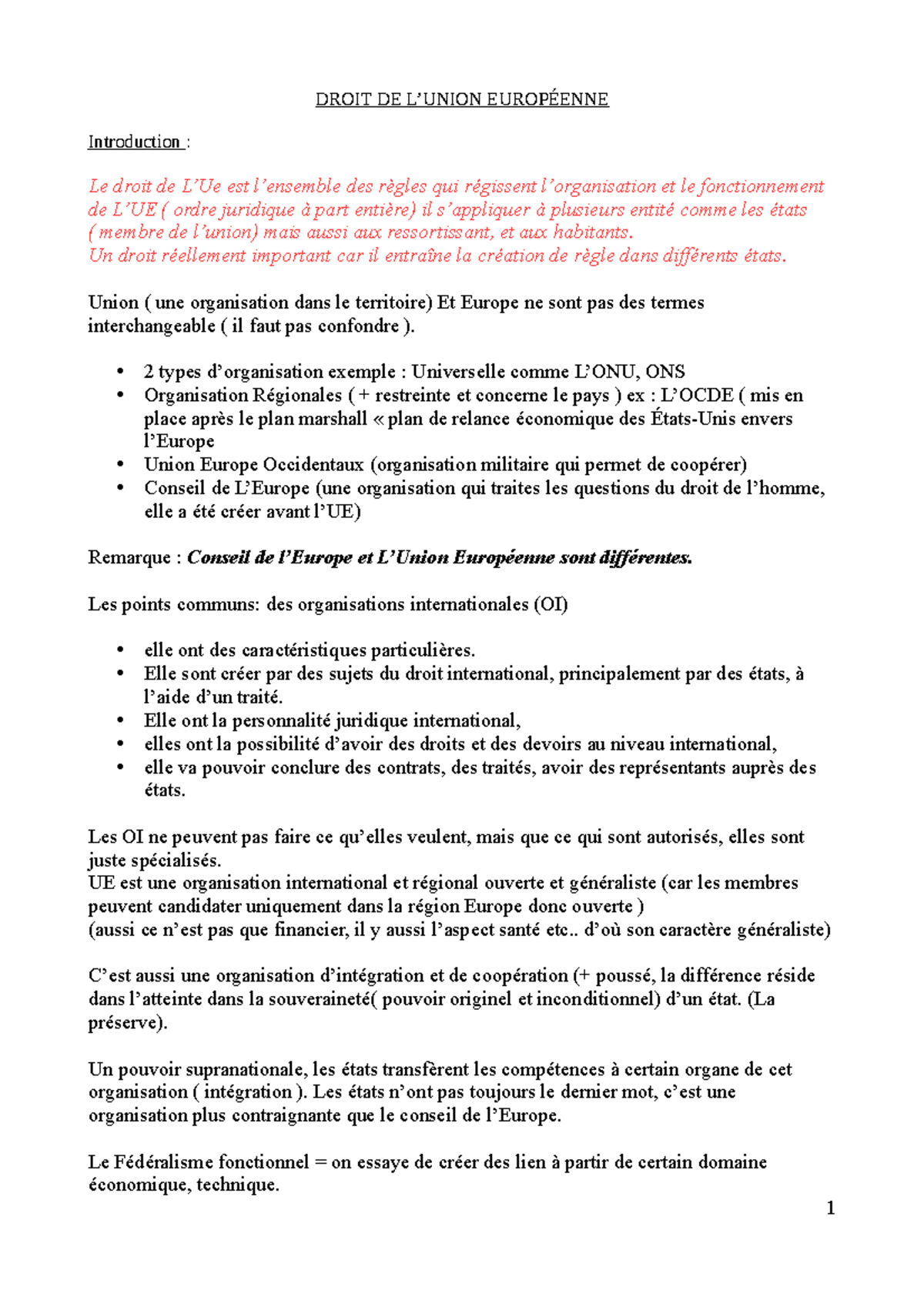 Droit de L'union européenne 2021-22 - DROIT DE L’UNION EUROPÉENNE ...
