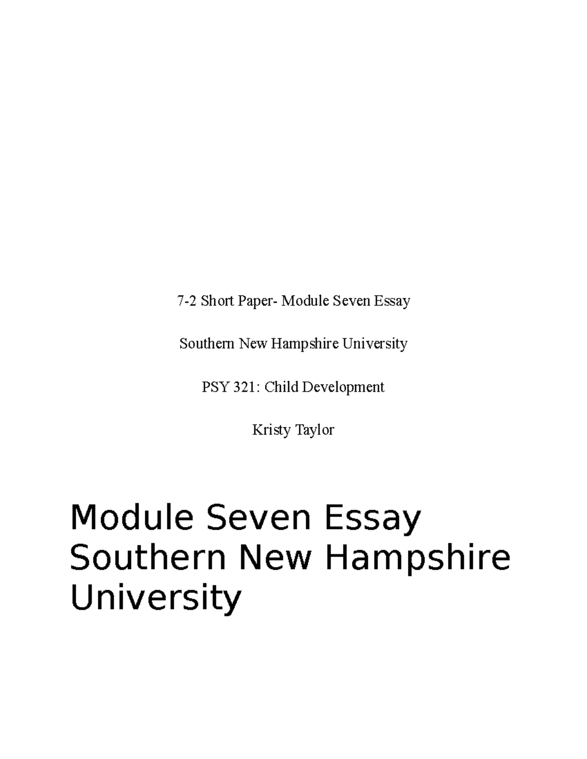 7-2 Short Paper-Module Seven Essay - 7-2 Short Paper- Module Seven ...